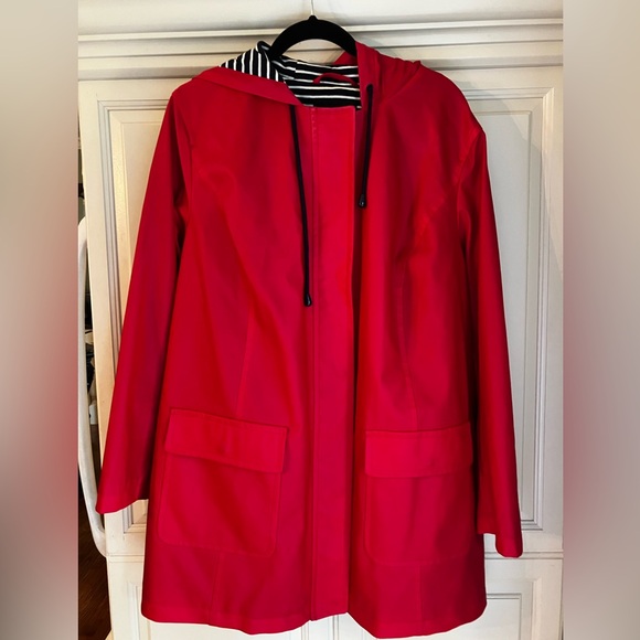 Talbots | Jackets & Coats | Talbots 2x Vibrant Red Hooded Trench Rain ...